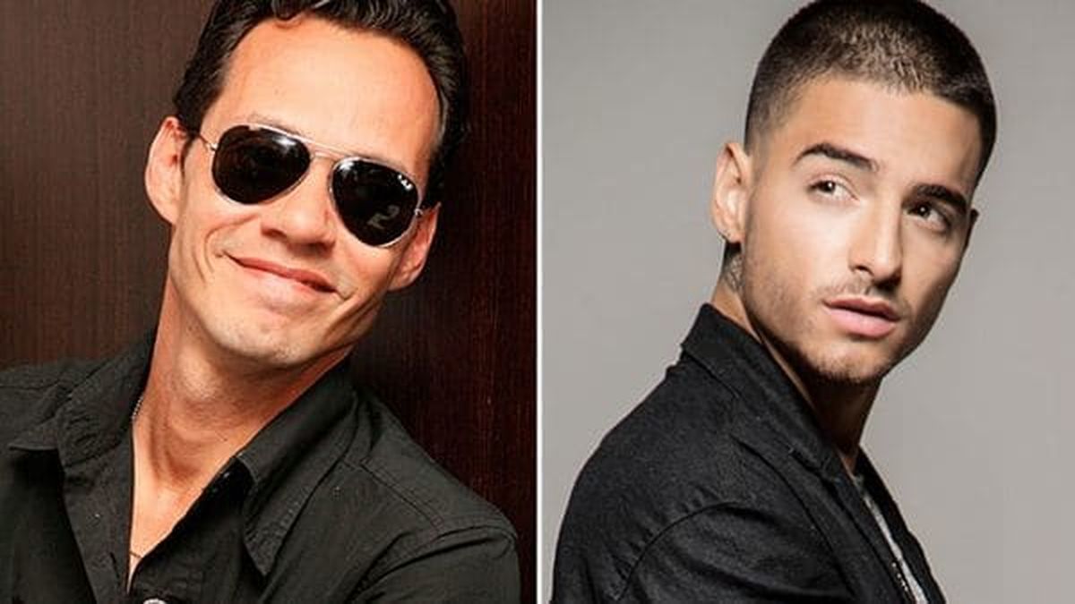 Furor en las redes por el beso de Marc Anthony a Maluma
