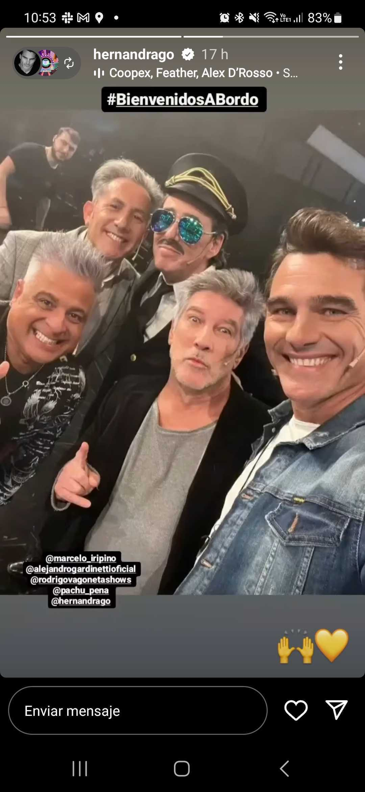 La foto de Hernán Drago con 4 personajes históricos de El Show de ...