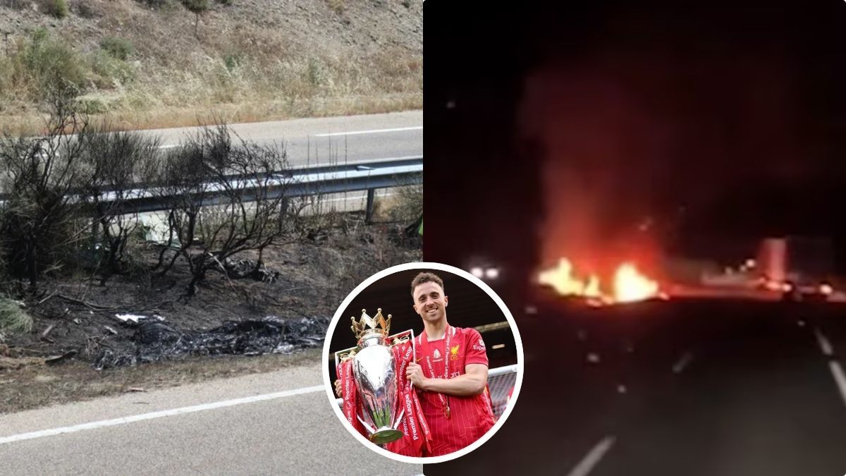 ¡VIDEO! Grabaron el auto de Diogo Jota incendiándose en la carretera ...