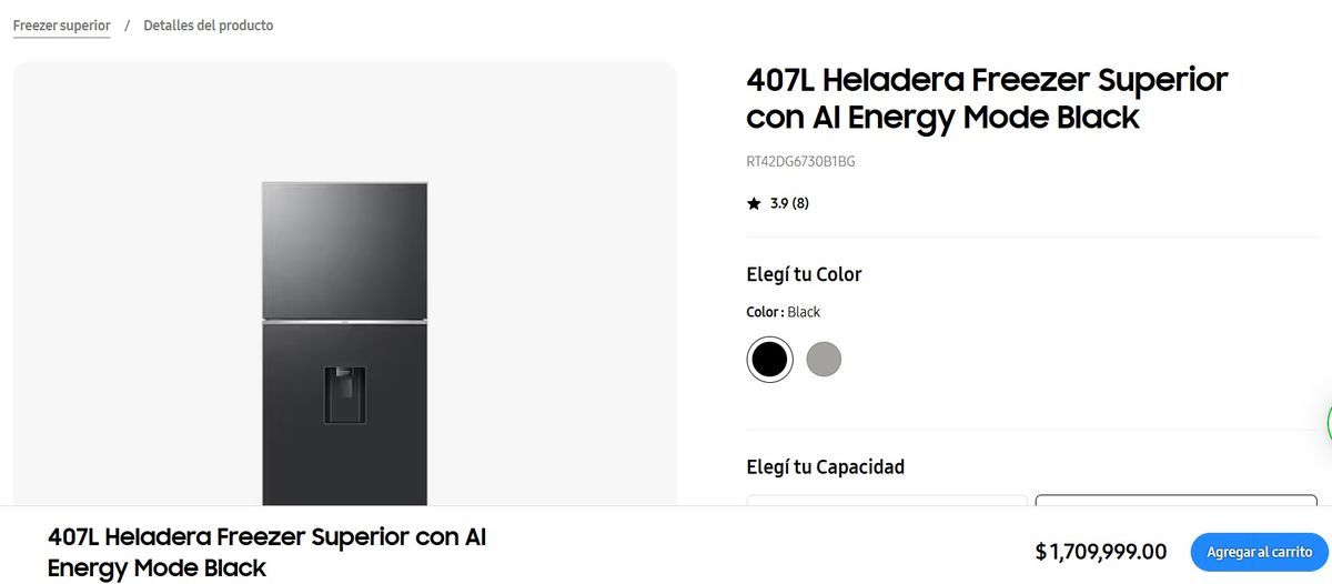La heladera inteligente de Samsung que ahorra energía: cuánto cuesta y ...