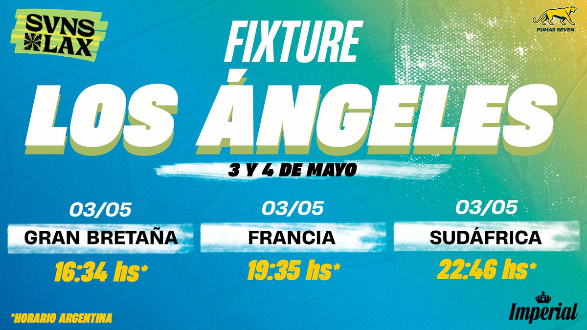 Los Pumas 7s y AIRE en la Gran Final de Los Ángeles: cronograma de partidos