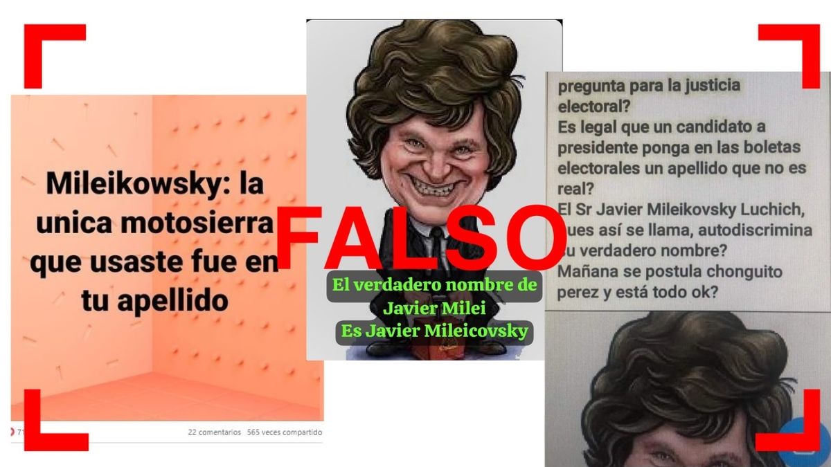 Es falso que Javier Milei se apellida en realidad Mileikowsky