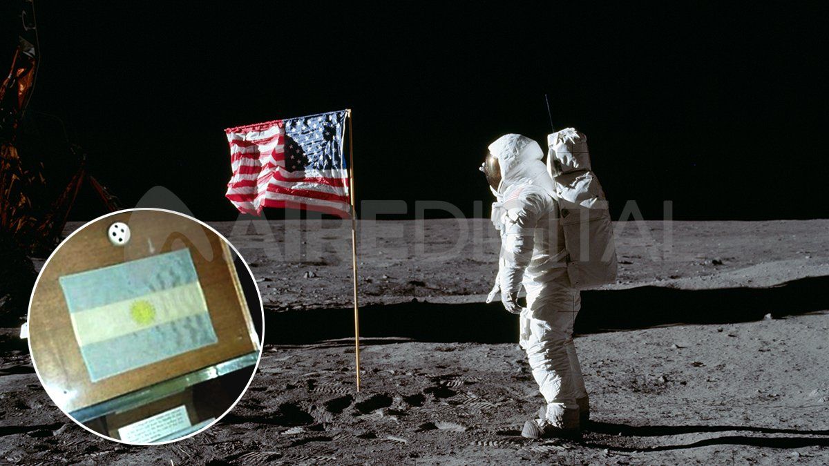 La bandera argentina que viajó a la Luna en el Apolo 11 y que ahora ...