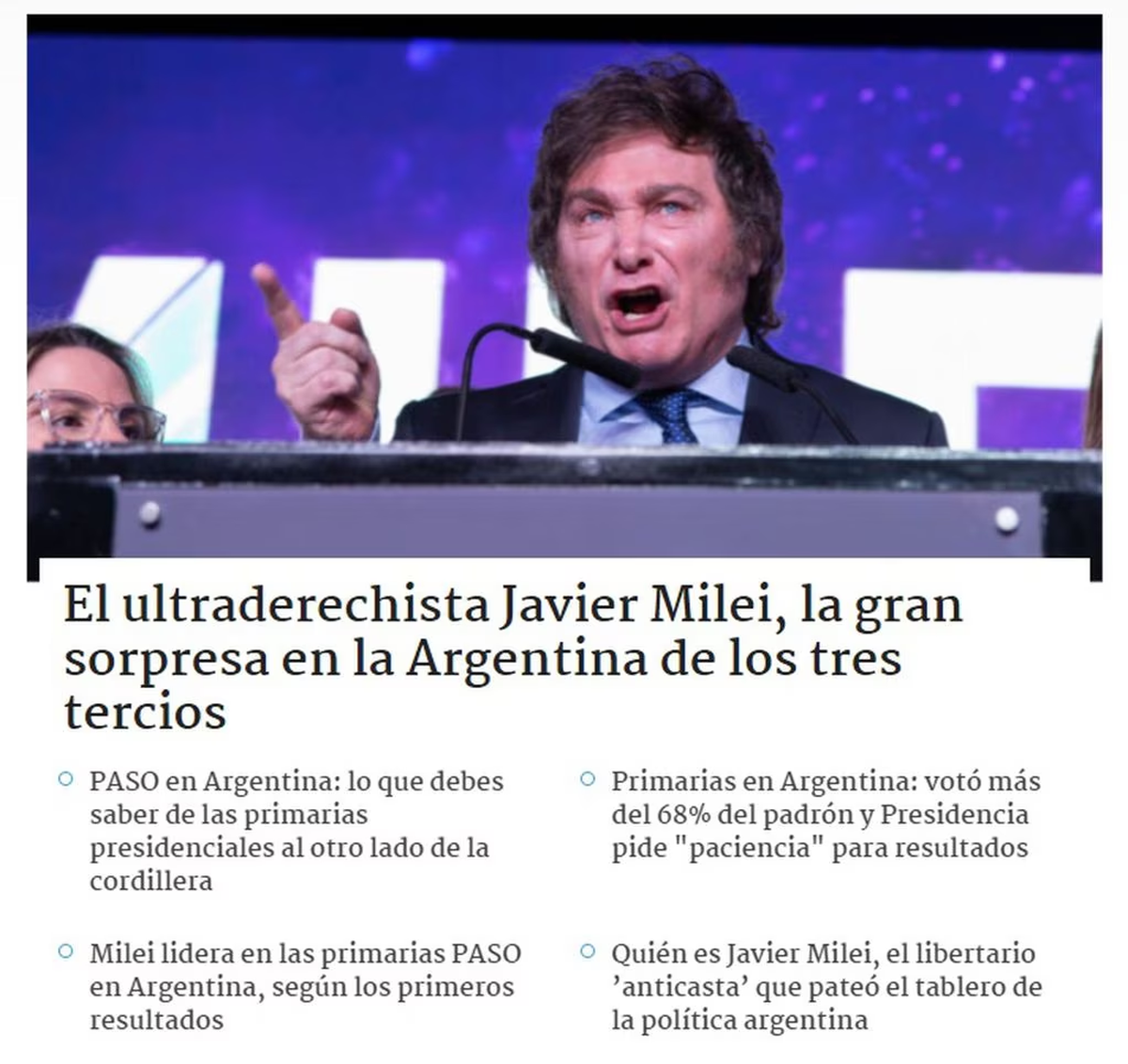 Cómo mostró la prensa internacional a Javier Milei