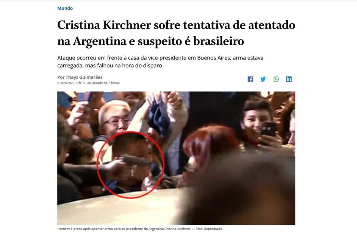El Ataque A Cristina Fernández De Kirchner Copó Las Tapas De Los