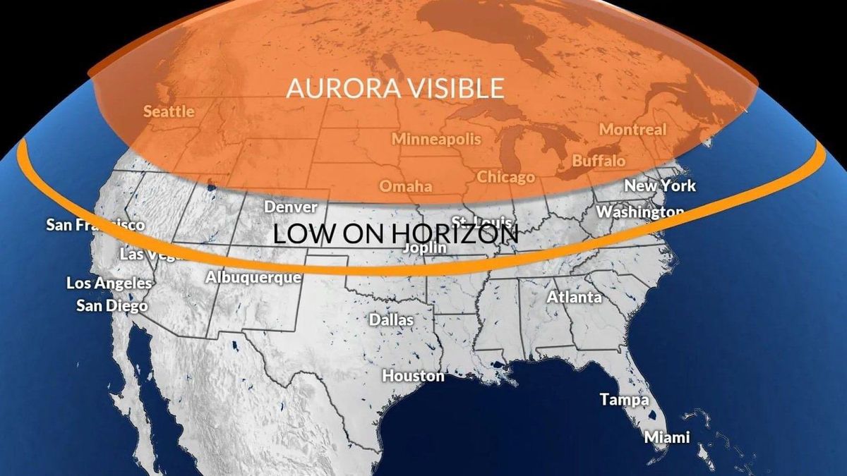 Un espectáculo de auroras boreales sorprendió a muchos países el domingo a la noche, tras una ...
