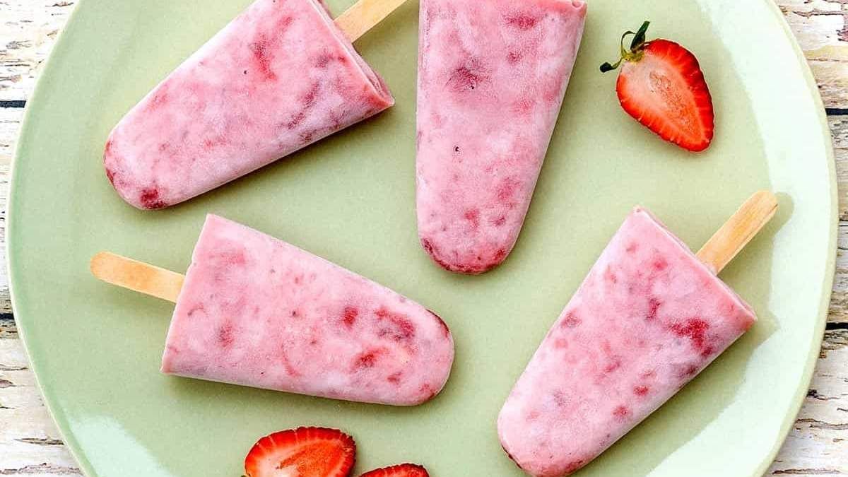 Receta de paletas heladas de frutilla y yogur con 3 ingredientes reales ...