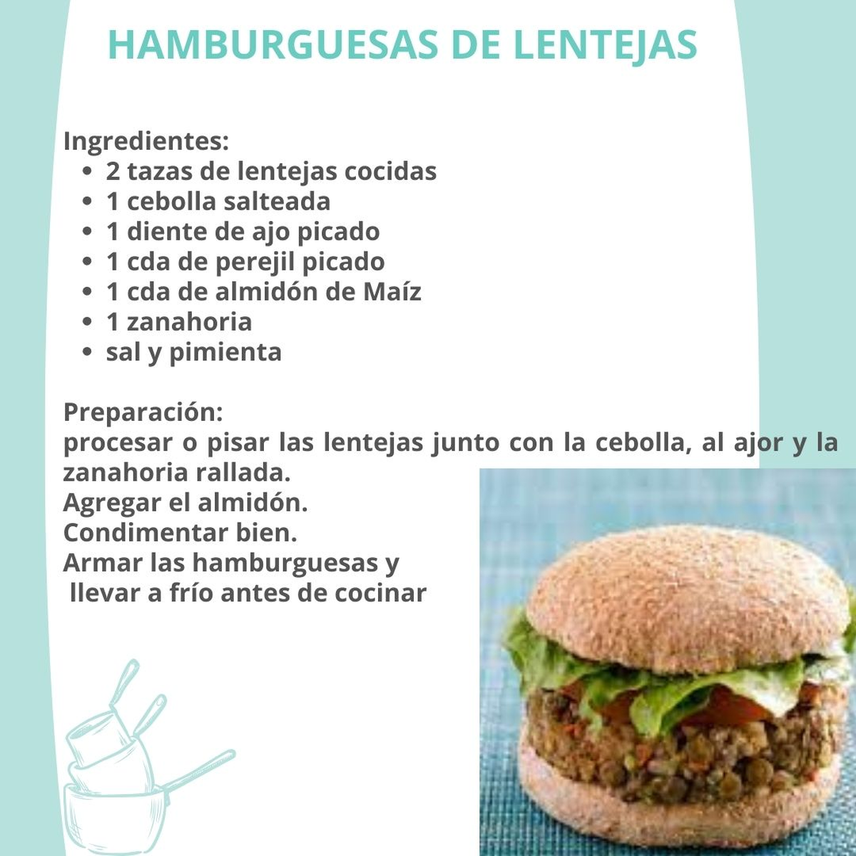 Hamburguesas de lentejas: la receta sencilla y rápida con muy pocos ...