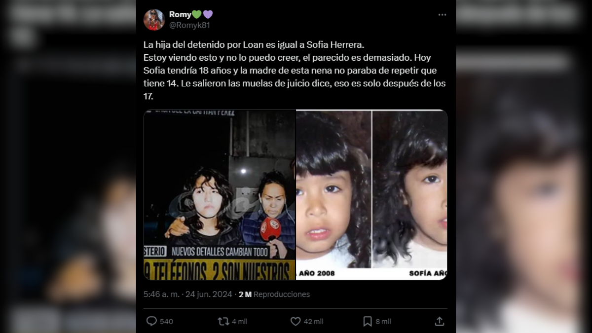 La llamativa coincidencia entre los casos de Loan y Sofía Herrera: la publicación que se hizo viral