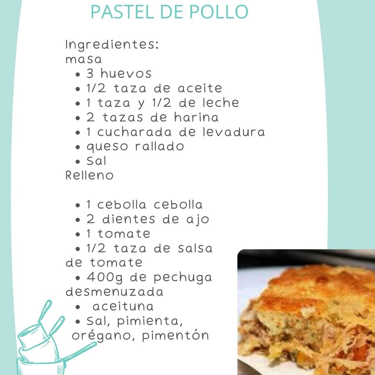 Pastel De Pollo Casero Nicocina 🍳🔪 (@nicocina.cooks) Delicioso