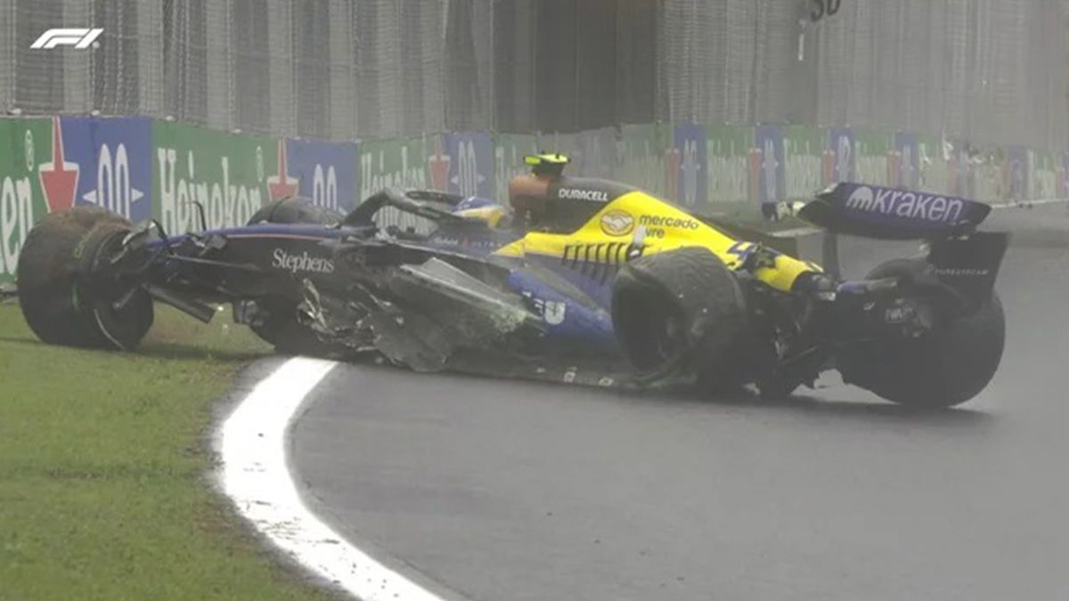 Franco Colapinto luego del accidente que le impidió terminar la carrera ...