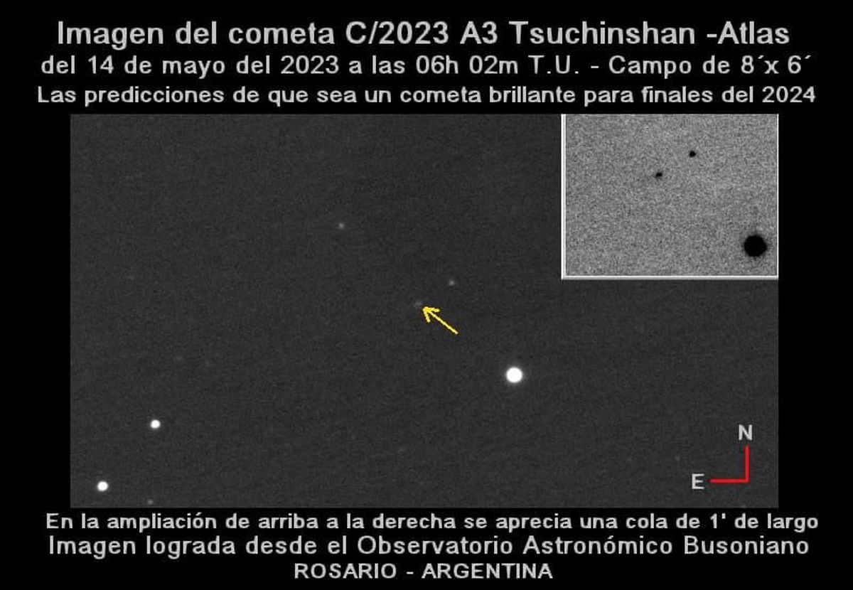 La espectacular imagen del cometa C/2023 Tsuchinshan-ATLAS captada por un experto santafesino