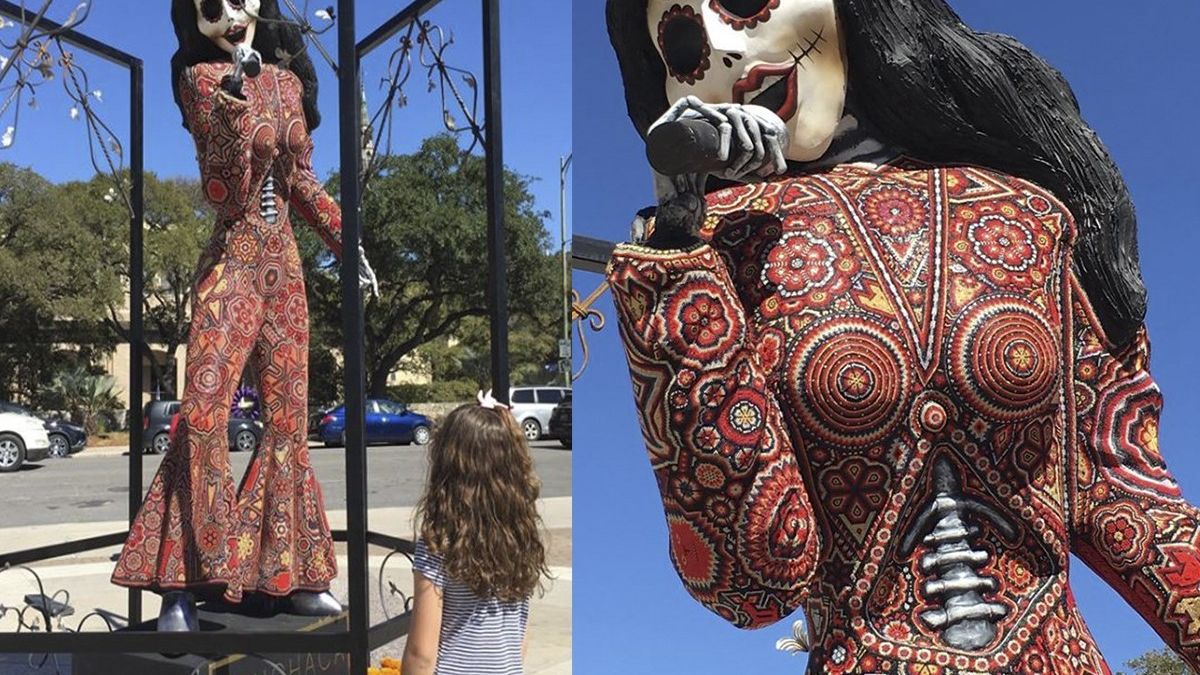 Artistas mexicanos crean la catrina de Selena Quintanilla