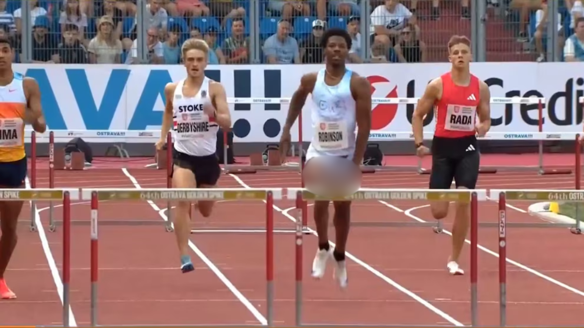 ¡Se vio todo! Ganó y rompió un récord en atletismo, pero su ropa lo ...