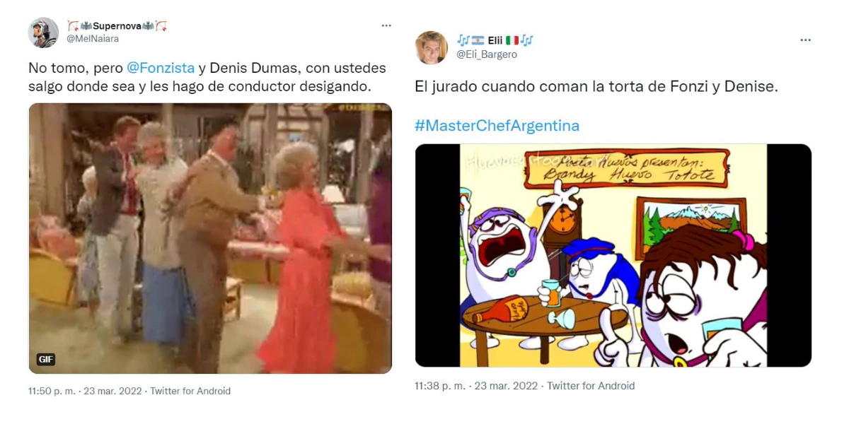 Tomás Fonzi y Denise Dumas se emborracharon en Masterchef, y llovieron ...