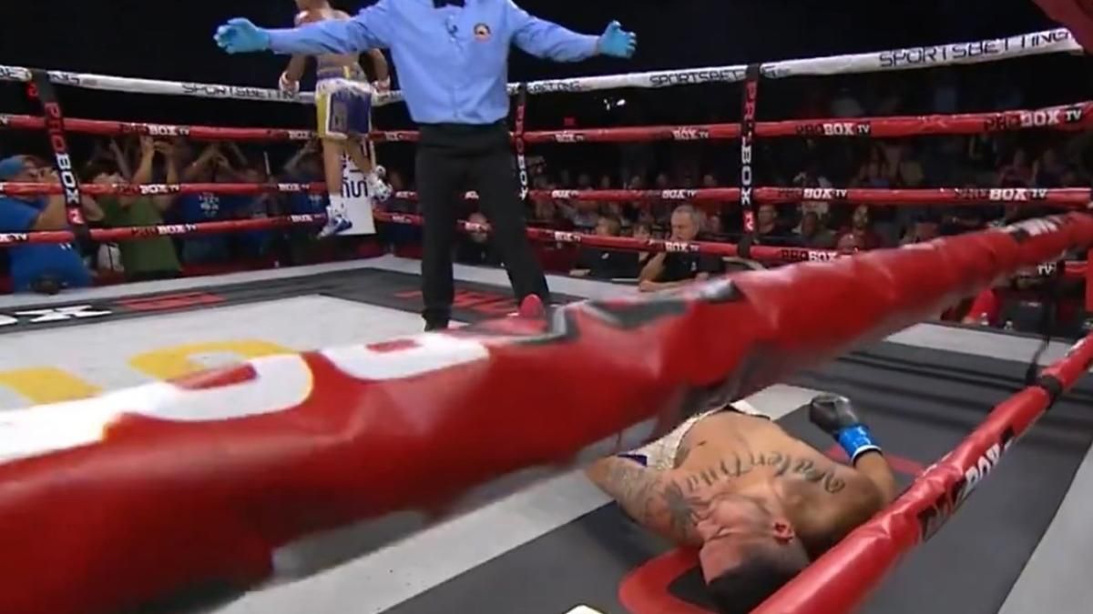 El ESCALOFRIANTE nocaut que sufrió un boxeador argentino en Estados ...