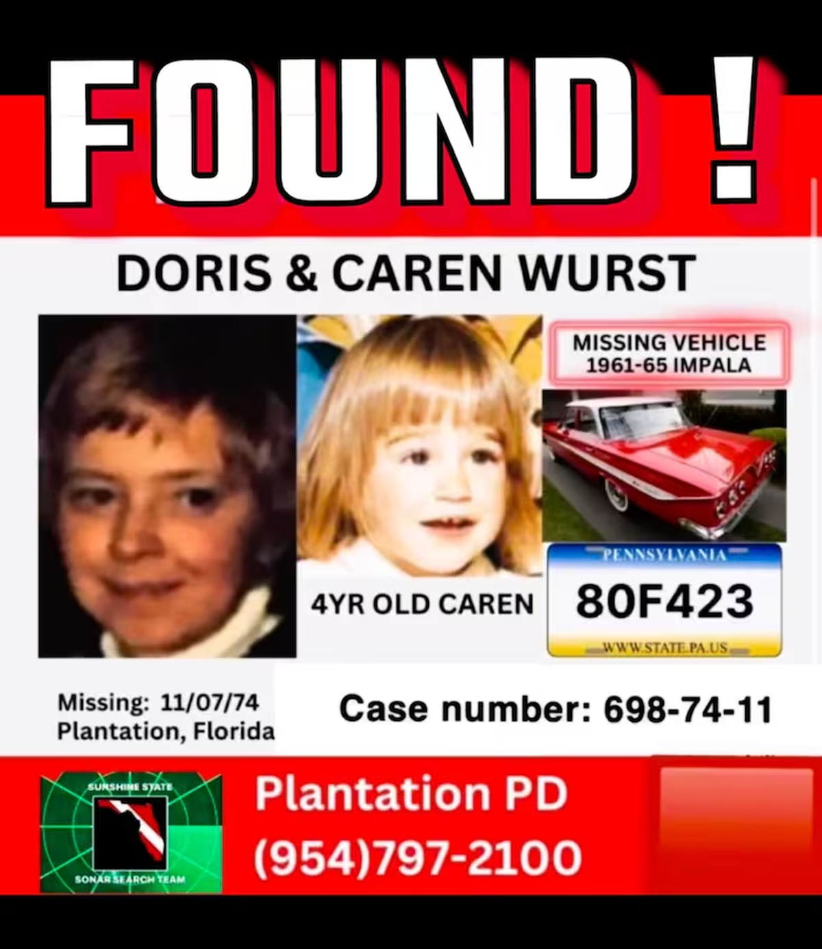 Quiénes eran la madre e hija desaparecidas hace 50 años que fueron halladas en el fondo de un canal