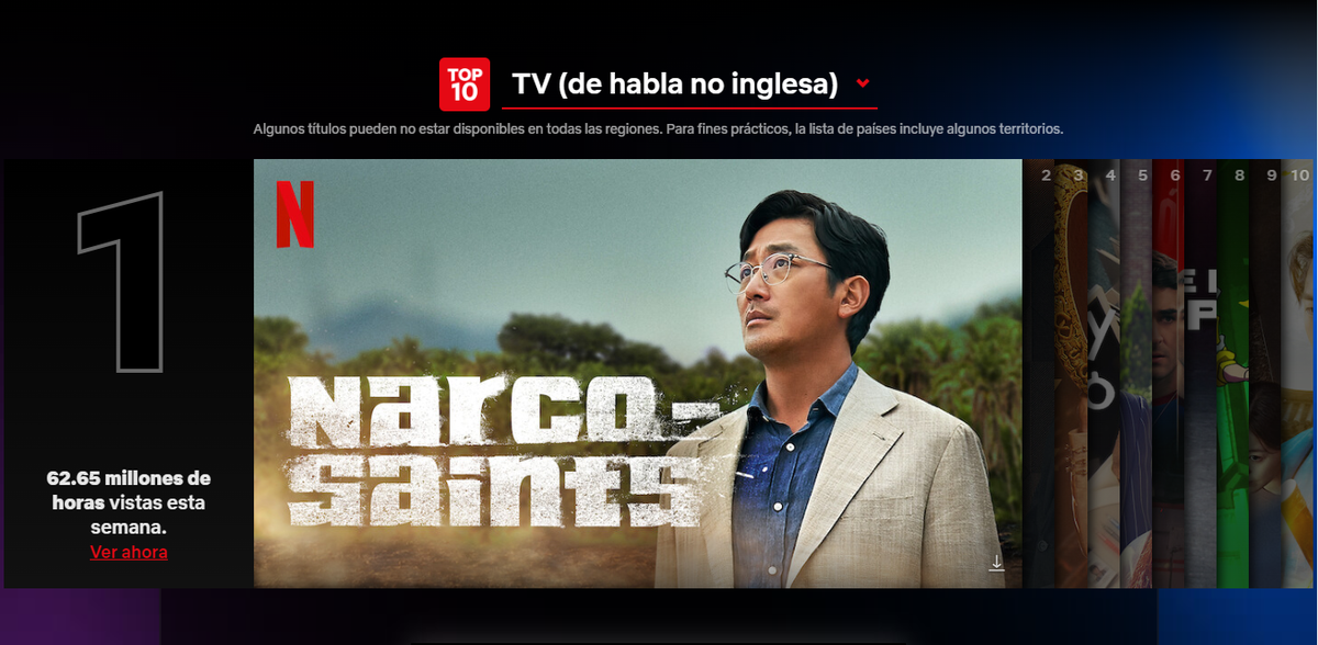 Narcosantos El K Drama De Netflix Lidera La Lista De Series De Habla