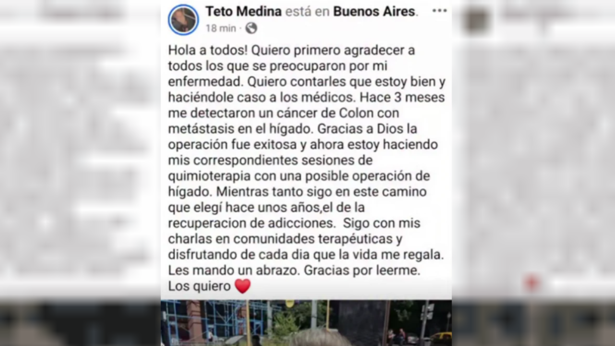 El terrible diagnóstico médico que recibió el Teto medina que pone en ...