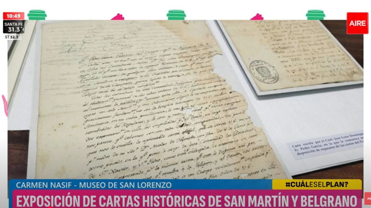 Inaugura una muestra de cartas históricas con un manuscrito del general ...