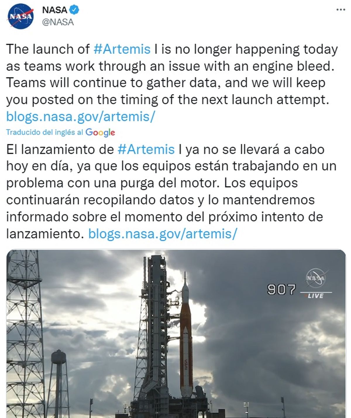 Artemis 1: por qué la Nasa postergó el complejo lanzamiento del cohete SLS a la Luna y cuándo es ...