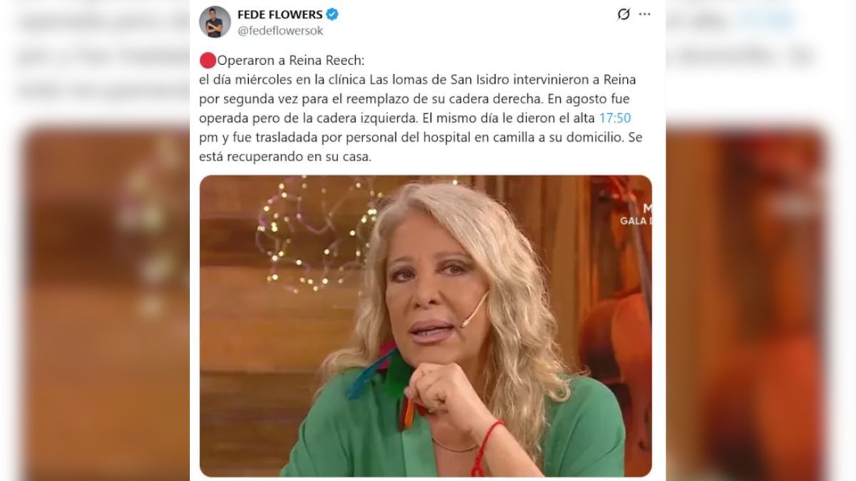 Operaron por segunda vez a Reina Reech: los motivos detrás de su paso ...
