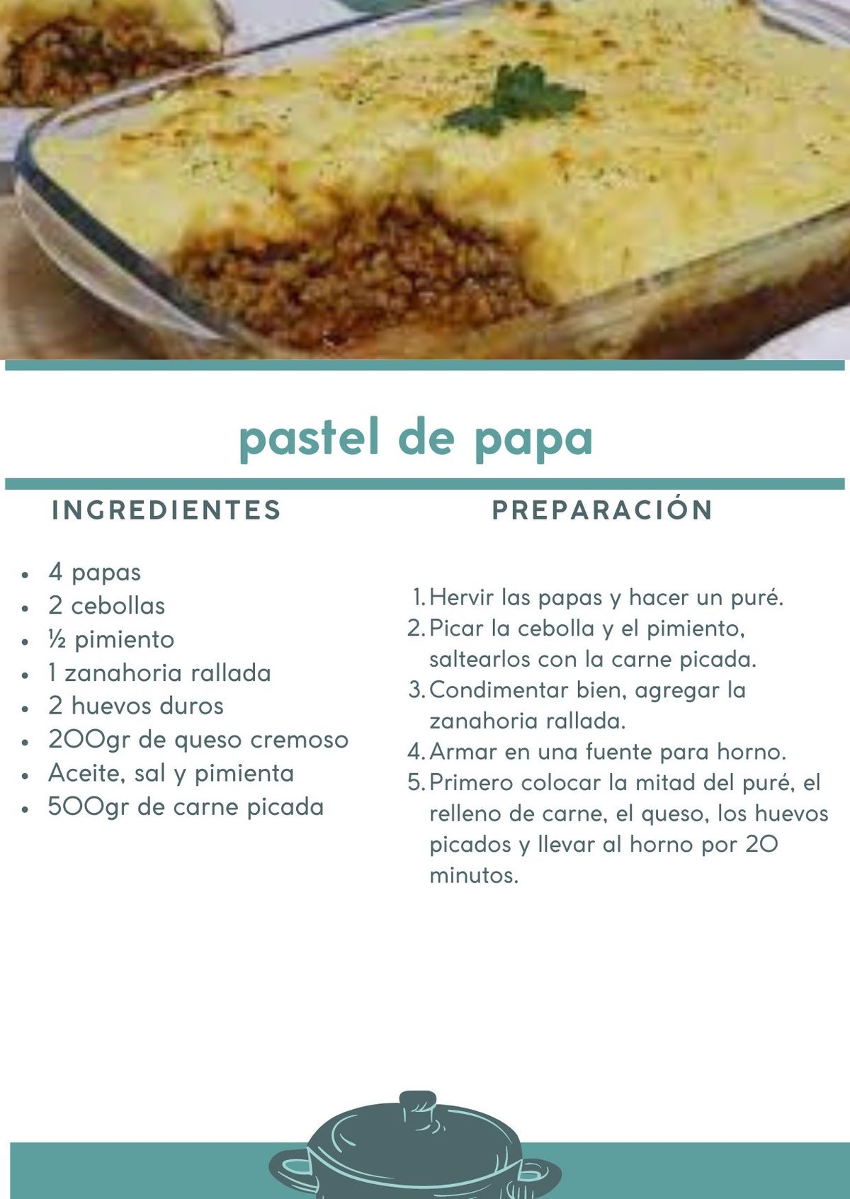 La tradicional receta de pastel de papa: fácil y deliciosa