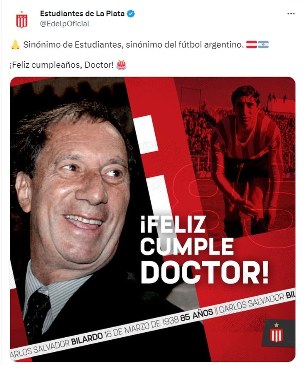 Carlos Bilardo cumple años y las redes se inundaron de saludos