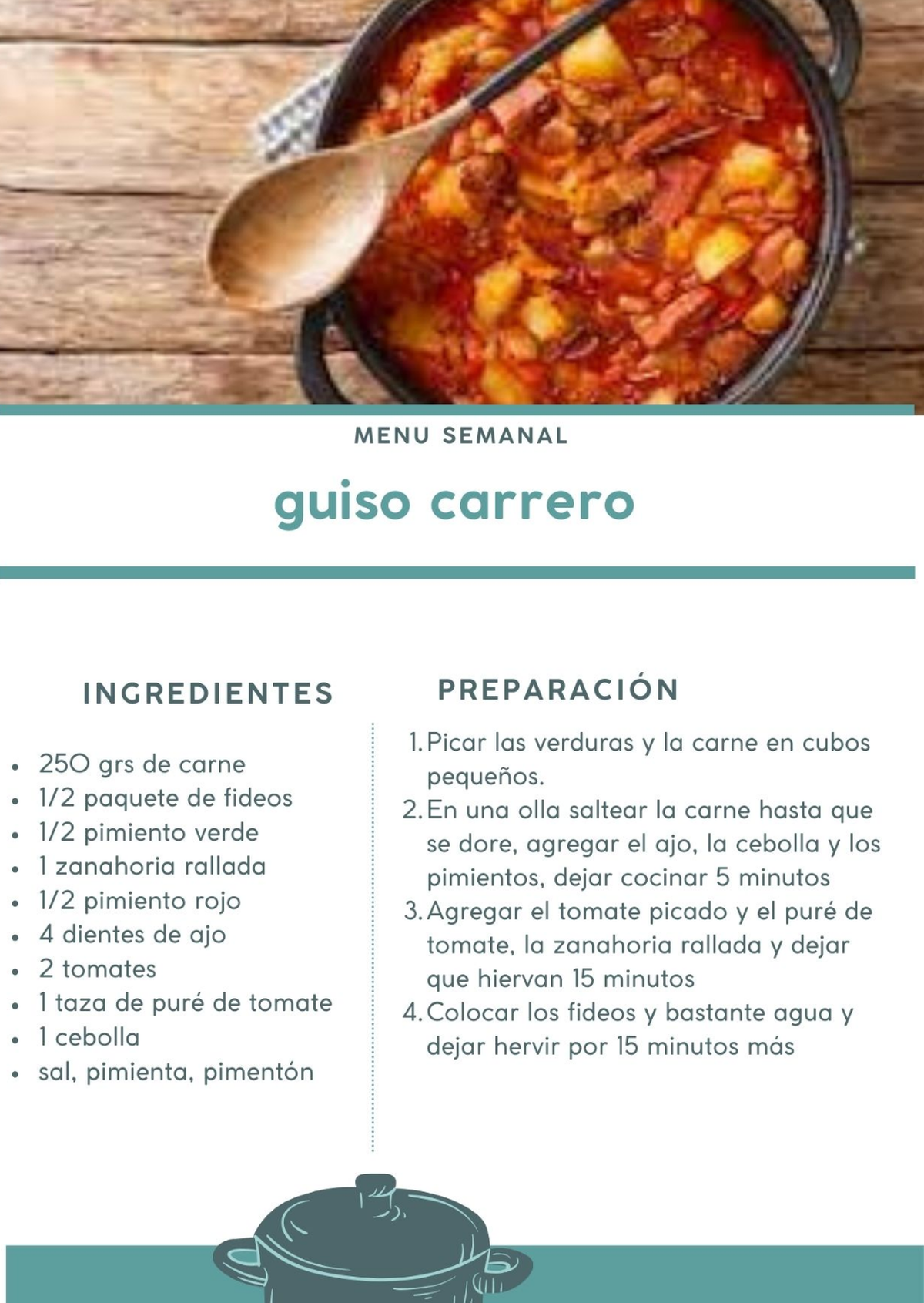 Guiso carrero: la receta sencilla y con pocos ingredientes para hacer y ...