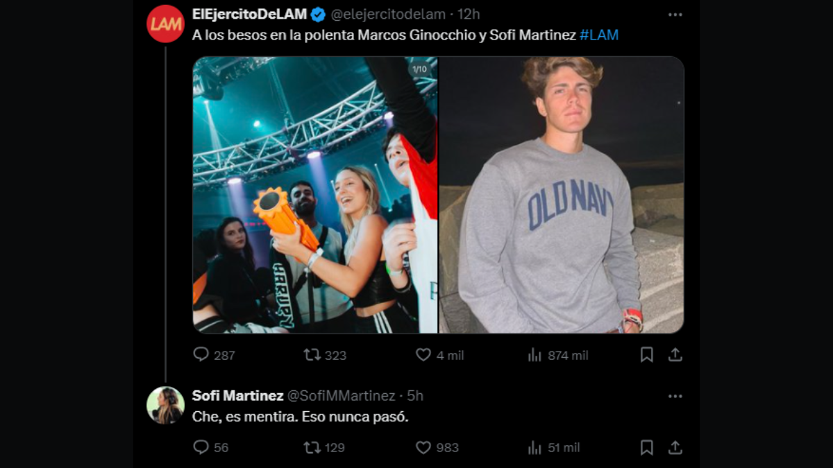 Se conoció toda la verdad del romance entre Marcos Ginocchio y Sofía Martínez: "Eso..."