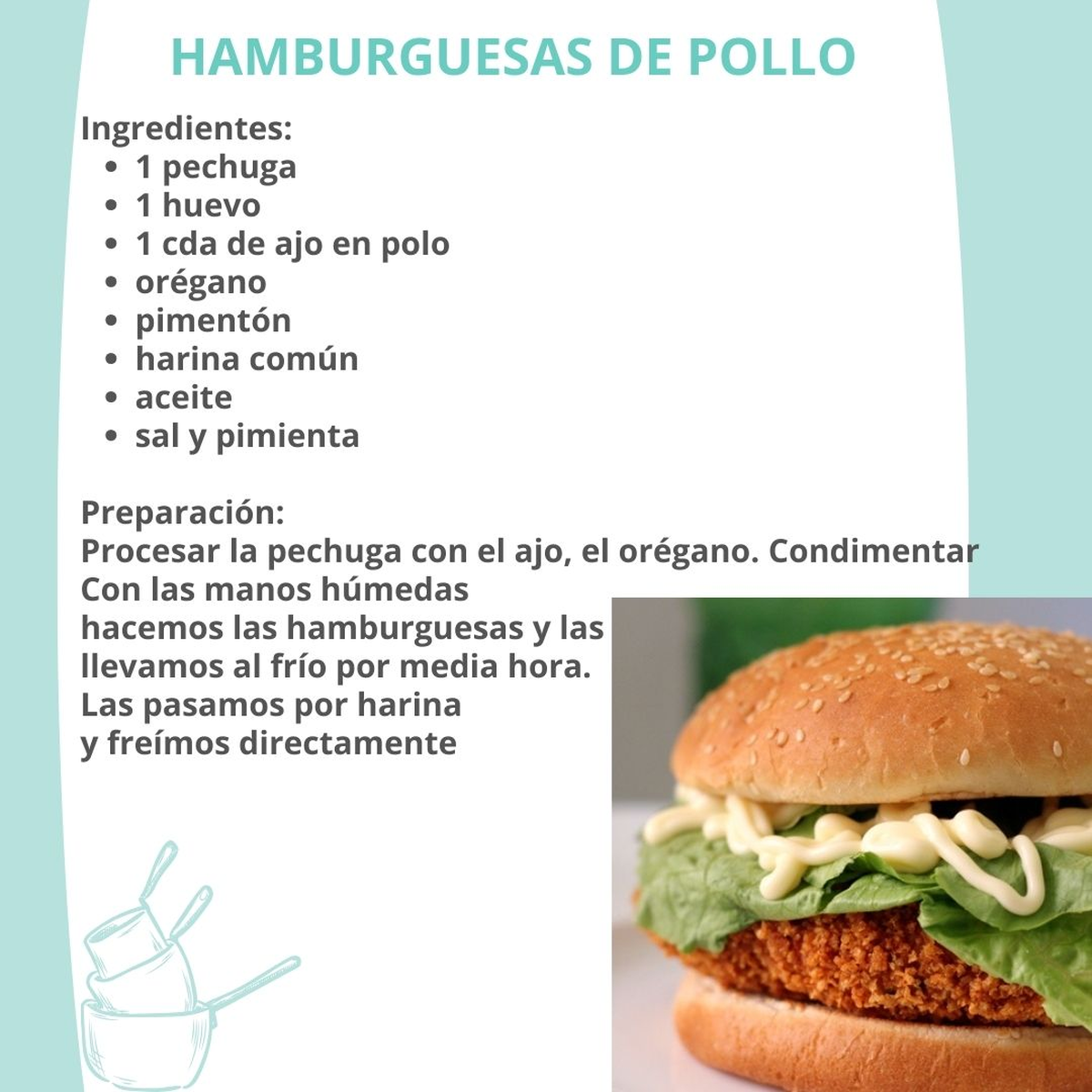 Hamburguesa de pollo: la receta rápida y fácil con pocos ingredientes ...