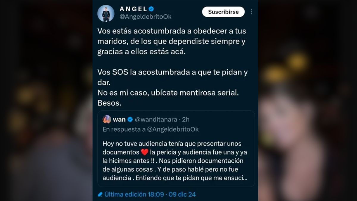 Wanda Nara y Ángel de Brito se dijeron bárbaridades por redes sociales ...