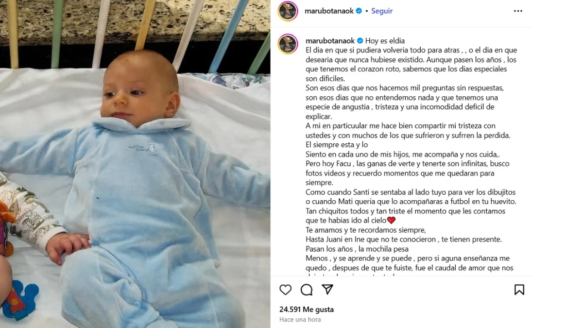 Maru Botana recordó a su hijo Facundo con una emotiva carta a 17 años ...