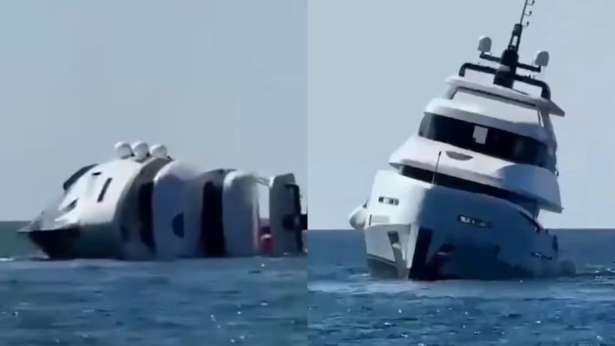 El video: un yate de lujo se hundió a solo 15 minutos de su viaje inaugural