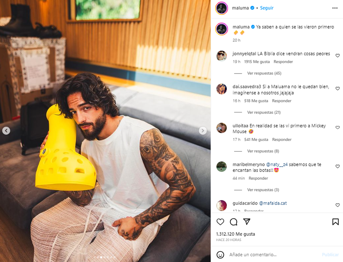 Maluma presumió las nuevas y escandalosas botas crocs: cuánto cuestan
