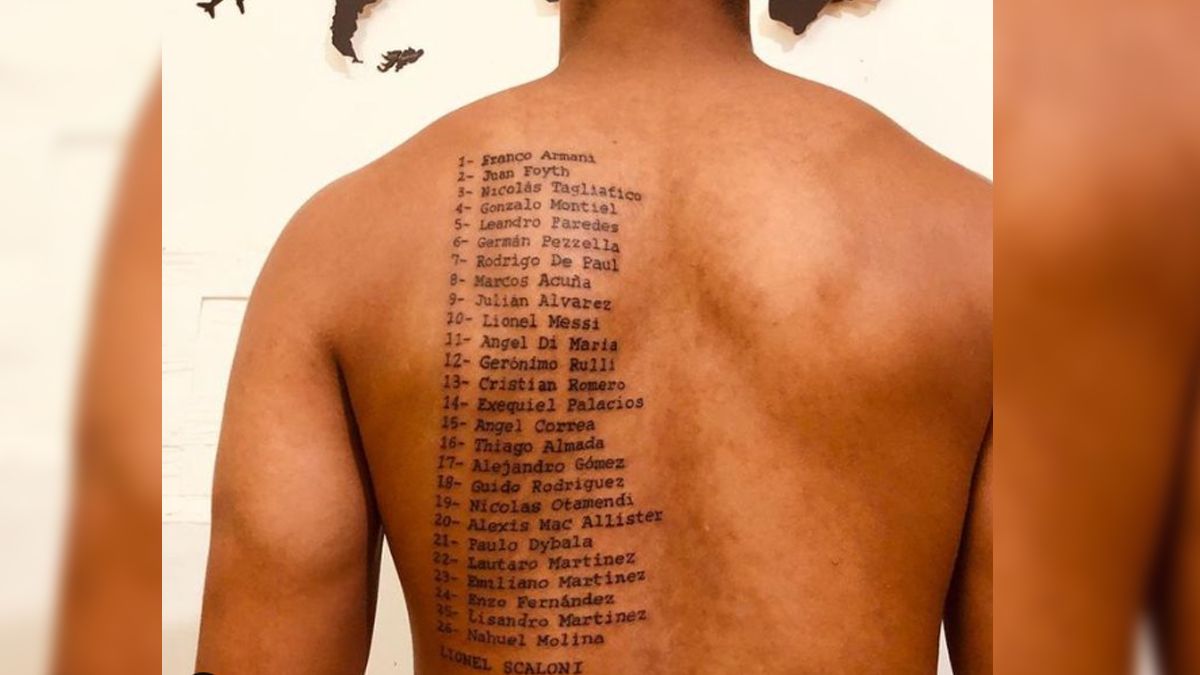 La Scaloneta bajo la piel: se tatuó los nombres de los 26 jugadores ...