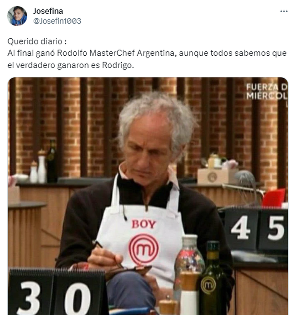 Los mejores memes tras la consagración de Rodolfo en MasterChef