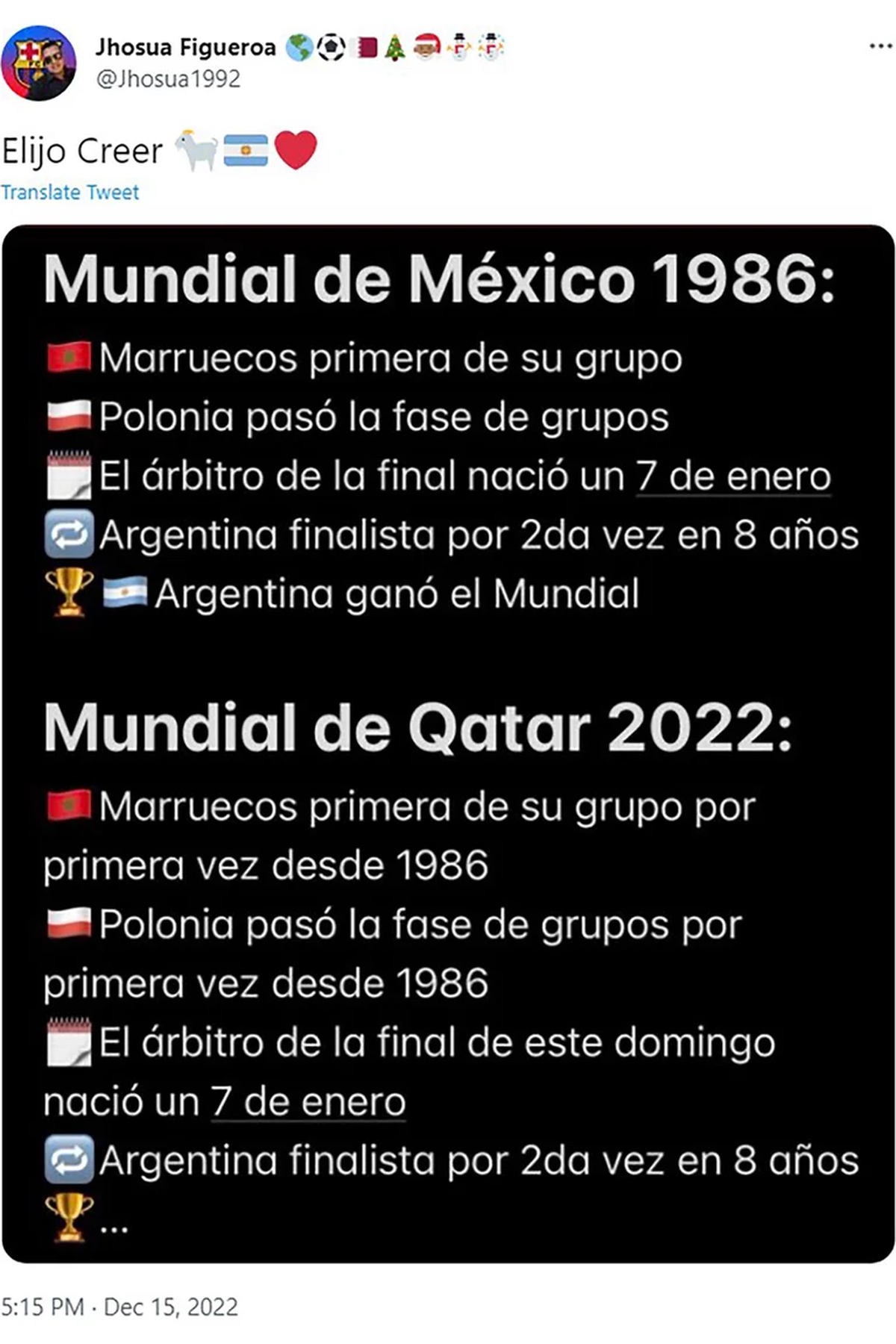 Elijo creer: las coincidencias mundialistas que los fanáticos ...